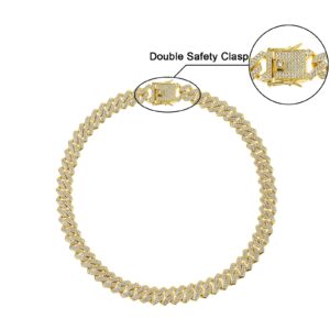 Mens Cuban Link Chain Iced Out Gold Miami Cuban Necklace Bling Diamond Chain Hip Hop Jewelry with Gift Box for Women (Gold-13.5mm,22inch)