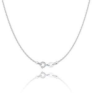 jewlpire 925 sterling silver chain necklace chain for women 1.1mm cable chain necklace upgraded spring-ring clasp - thin & sturdy - italian quality 18 inch