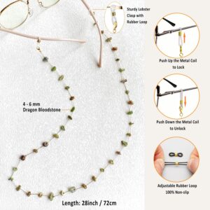 ERNAULO Glasses Chain for Women Eye Glasses Holders Around Neck Natural Crystal Eyeglasses Strap Sunglass Chains for Women EC-Natural Stone