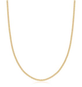 barzel 18k gold plated curb/cuban link gold chain necklace 2mm, 3mm, 4mm, 5mm for women or men - made in brazil (24 inches, 2mm gold)