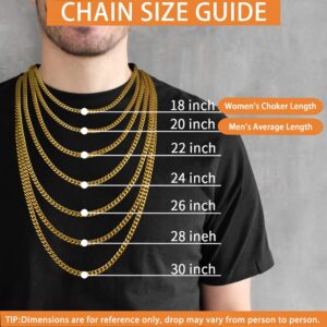 Jewlpire Gold Chain for Men, 6mm Men's Necklaces Cuban Link Chain for Men 18K Gold Plated Mens Gold Chain 20 Inch