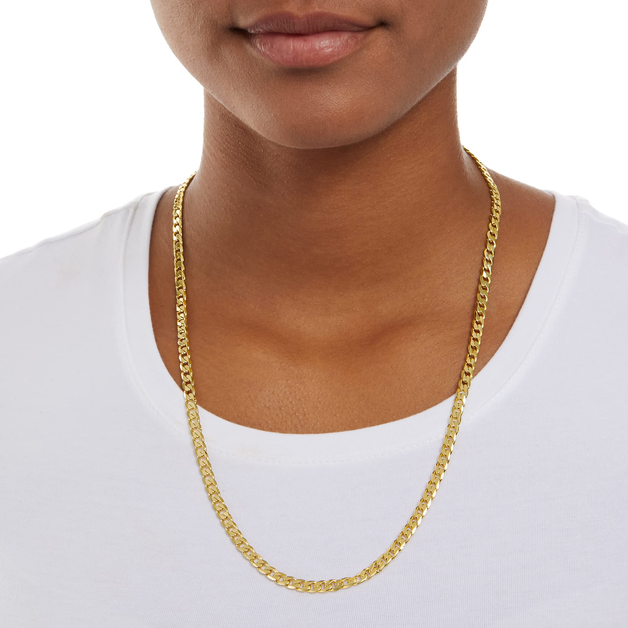 Amazon Essentials 14K Gold Plated Curb Chain 20", Yellow Gold