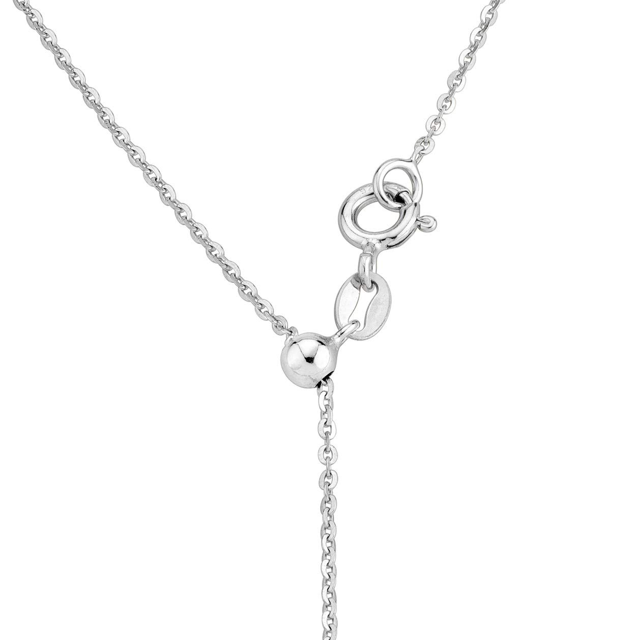 Miabella 925 Sterling Silver Italian 1.3mm Adjustable Solid Diamond Cut Thin Bolo Cable Chain Necklace for Women, Slider Chain 14-24 Inch Made in Italy (Sterling-Silver)