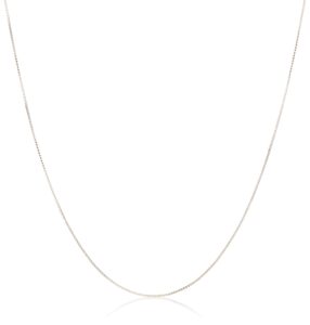 amazon essentials sterling silver thin 0.8mm box chain necklace 18", silver (previously amazon collection)