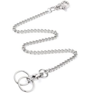 wisdompro wallet chain, 16 inch heavy duty pocket keychain with lobster clasps and 2 keyrings for keys, wallet, jeans, pants, belt loop, purse and handbag