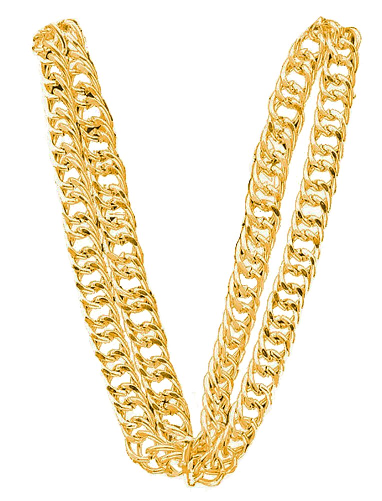 Forum Novelties boys Forum Novelties 80's Big Links Neck Chain Costume Accessory, Gold, One Size US