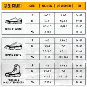 Pecube Ice Cleats for Shoes and Boots Traction Cleats Men Women Boot Chains Crampons for Anti Slip Outdoor Shoveling Hiking Walking on Snow and Ice (Silver, L)