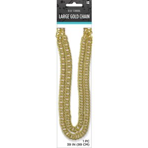 Amscan Large Gold Chain Necklace - 39", 1 Pc - Premium Gold-Plated Look & Lightweight Plastic - Bold & Dazzling - Perfect Statement Piece for Every Occasion