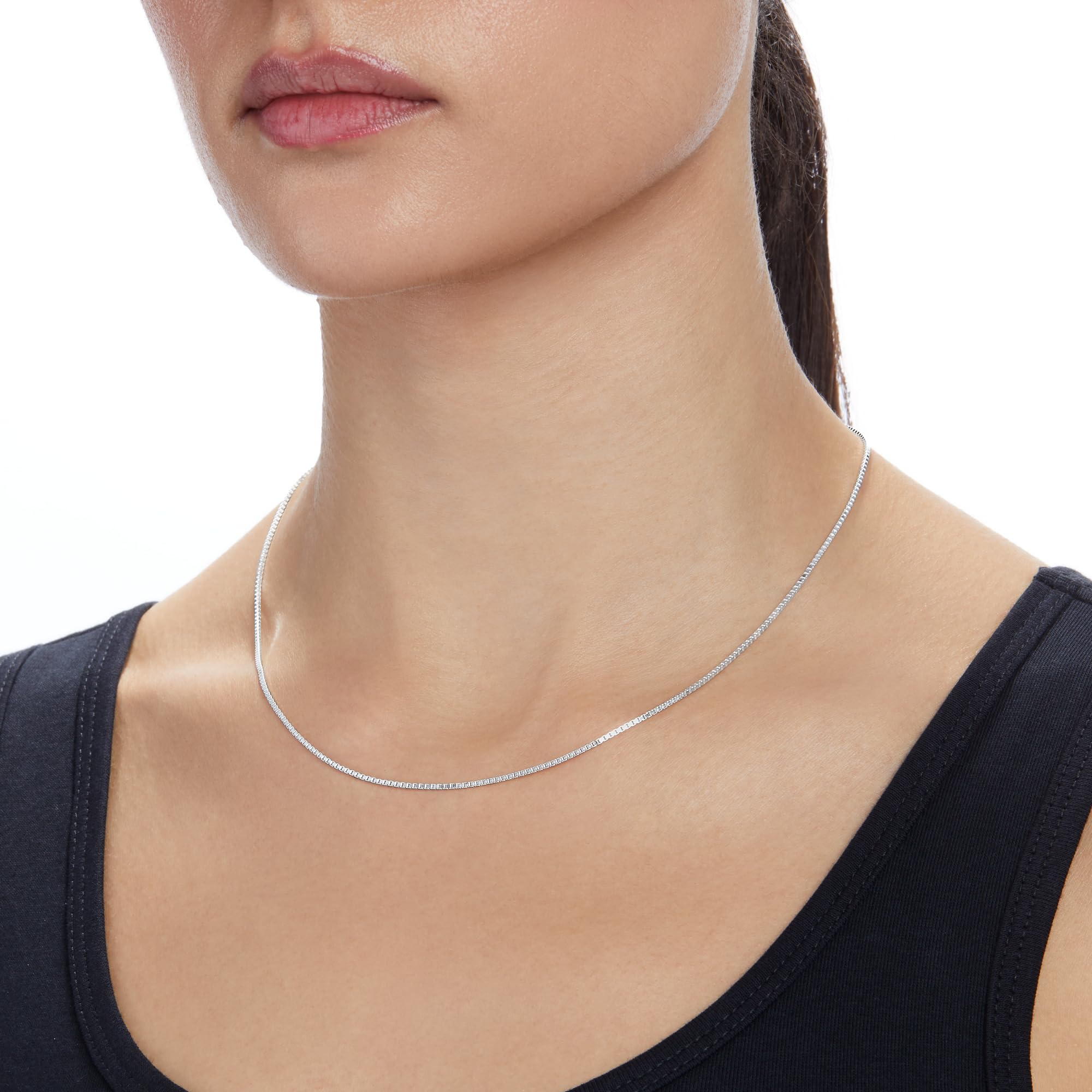 Amazon Essentials Sterling Silver 1.2mm Box Chain 18", Sterling Silver (previously Amazon Collection)