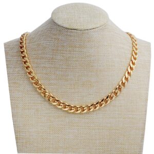 gold chain, 24" gold necklace, fake gold chain for men, feel real solid 18k gold plated fake chain necklace 24 inch 10mm