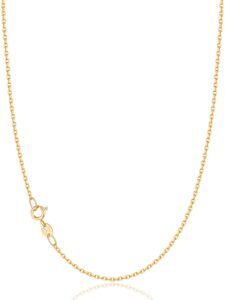 jewlpire 18k over gold chain necklace for women, 1.3mm cable chain gold chain for women sturdy & shiny women's chain necklaces, 20 inches