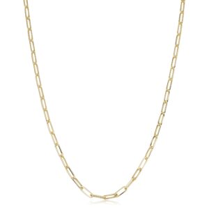 au naturale 14k yellow gold paperclip link chain necklace (2.5 mm, 24 inch)