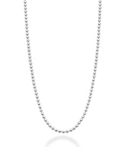 miabella italian 925 sterling silver 2mm ball chain solid bead necklace made in italy(length 20 inches)