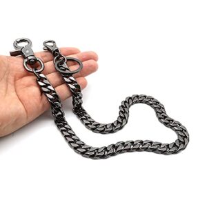 newtro wallet chain men women boy girl, biker motorcycle pants jean punk long key chain ring holder black 17" (d06bk17)