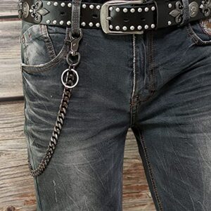 newtro Wallet Chain Men Women Boy Girl, Biker Motorcycle Pants Jean Punk Long Key Chain Ring Holder Black 17" (D06BK17)