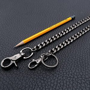 newtro Wallet Chain Men Women Boy Girl, Biker Motorcycle Pants Jean Punk Long Key Chain Ring Holder Black 17" (D06BK17)