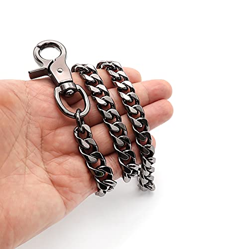 newtro Wallet Chain Men Women Boy Girl, Biker Motorcycle Pants Jean Punk Long Key Chain Ring Holder Black 17" (D06BK17)