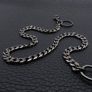 newtro Wallet Chain Men Women Boy Girl, Biker Motorcycle Pants Jean Punk Long Key Chain Ring Holder Black 17" (D06BK17)