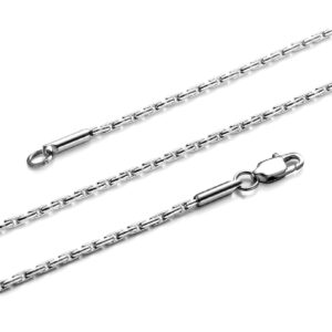 trusuper silver color style titanium stainless steel mens womens italy fantastic chain necklaces 2mm unisex 24 inch