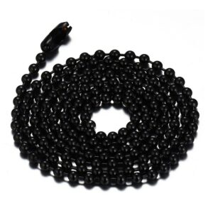 sinleo titanium stainless steel 2.4mm small beads ball chain necklace for men women black 3mm 36 inches