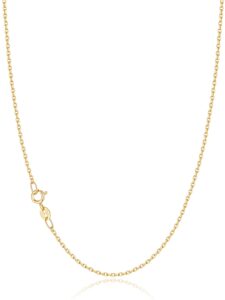 jewlpire 18k over gold chain necklace for women, 1.2mm cable chain gold chain sturdy & shiny women's chain necklaces, 17 inches