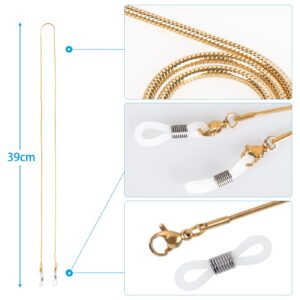 OCR Eyeglasses Chain, Face Masks Lanyard Chain, Stylish Sunglasses Lanyard Chains Glasses Strap, Elegant Eyewear Retainer Chain for Women (Gold)