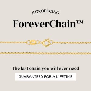 KISPER 24k Gold Cable Link Chain Necklace – Thin, Dainty, Gold Plated Stainless Steel Jewelry for Women & Men with Spring Ring Clasp, 18”