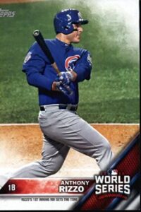 2016 world series champions #ws-2 anthony rizzo chicago cubs baseball card-mint