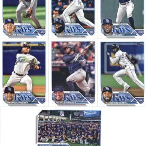 2023 Topps Complete Set (Series 1 & 2) Tampa Bay Rays Team Set of 16 Cards: Jeffrey Springs(#12), Brandon Lowe(#36), Jonathan Aranda(#154), Manuel Margot(#204), Wander Franco(#215), Yandy Díaz(#227), Shane McClanahan(#236), Kevin Kiermaier(#272), Ji-Man C