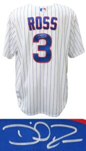 david ross signed chicago cubs white pinstripe majestic replica baseball jersey