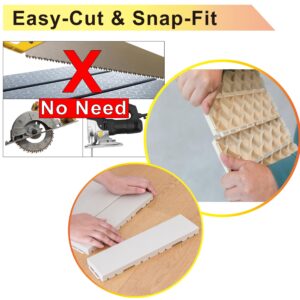 Easy Cut Snap Fit Plastic Interlocking Patio Deck Tiles (Pack of 36, 12"x3") Plastic Ivory Waterproof Outdoor Flooring All Weather Floor Decking for Balcony Backyard Garden DIY Inst