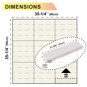 Easy Cut Snap Fit Plastic Interlocking Patio Deck Tiles (Pack of 36, 12"x3") Plastic Ivory Waterproof Outdoor Flooring All Weather Floor Decking for Balcony Backyard Garden DIY Inst