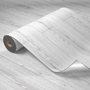 oxdigi peel and stick vinyl flooring roll 23"x 118"/19 sq.ft, thicken self adhesive vinyl floor tiles wood plank flooring waterproof wear-resistant for any room, easy diy floor coverings, white-washed