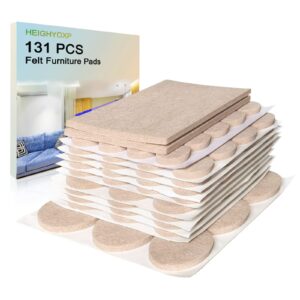 felt furniture pads floor protectors - 131 pcs large anti-scratch noise cancelling felt pads for hardwood tile floors chair table sofa bed legs sliders pads birthday gifts christmas stocking stuffers