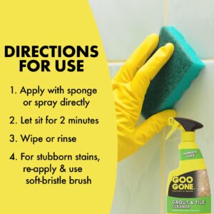 Goo Gone Grout & Tile Cleaner - 28 Ounce - Removes Tough Stains Dirt Caused By Mold Mildew Soap Scum and Hard Water Staining - Safe on Tile Ceramic Porcelain