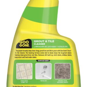 Goo Gone Grout & Tile Cleaner - 28 Ounce - Removes Tough Stains Dirt Caused By Mold Mildew Soap Scum and Hard Water Staining - Safe on Tile Ceramic Porcelain