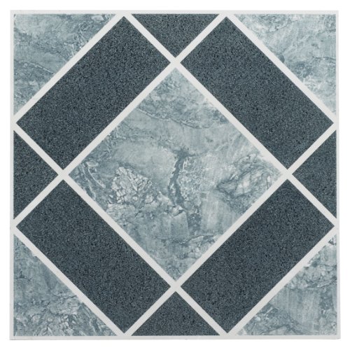 Achim Home Furnishings FTVGM30320 Nexus 12-Inch Vinyl Tile, Geo Light and Dark Blue Diamond Pattern, 20-Pack, 12"W x 12"L x 1.2mm T