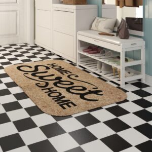 Livelynine 4pcs 12x12" Checker Board Peel and Stick Floor Tile Bathroom Black and White Peel and Stick Tiles for Floor Kitchen Flooring Self Adhesive Floor Tiles Peel and Stick Waterproof Sticky Vinyl