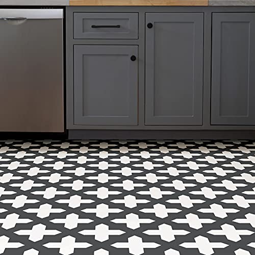 Wall Pops FloorPops FP3308 Nordic Peel & Stick Floor Tiles, Black