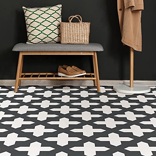 Wall Pops FloorPops FP3308 Nordic Peel & Stick Floor Tiles, Black