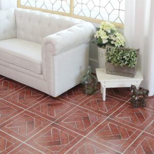 Con-Tact Brand FloorAdorn Vinyl Floor Appliques Self-Adhesive, Decorative and Removable Tiles, 12'' x 12'', Brick, 6 Count