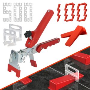 tr toolrock tile leveling system 1/8 inch kit - 500pcs 1/8 inch tile spacers clips and 100pcs tile wedges and 1pc floor tile plier lever building walls floors tile tools kit