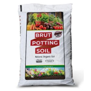 Brut Organic Potting Soil – 1 CF – Everything Your Plants Need in one Bag. Indoor and Outdoor Container Plants. 2 Pack