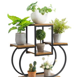 CHPHI Plant Stand Indoor Creative Heart Shape Plant Stand Indoor, Outdoor Wood Plant Stands for Multiple Plants, Tiered Plant Shelf Table Plant Pot Stand for Living Room……