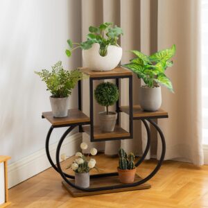 CHPHI Plant Stand Indoor Creative Heart Shape Plant Stand Indoor, Outdoor Wood Plant Stands for Multiple Plants, Tiered Plant Shelf Table Plant Pot Stand for Living Room……