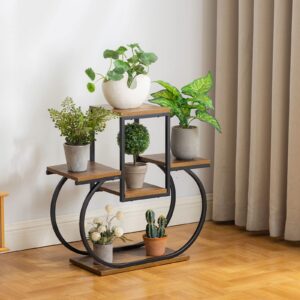 CHPHI Plant Stand Indoor Creative Heart Shape Plant Stand Indoor, Outdoor Wood Plant Stands for Multiple Plants, Tiered Plant Shelf Table Plant Pot Stand for Living Room……