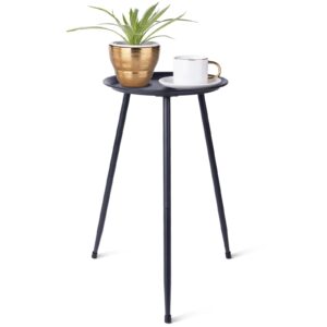 jofamy black metal plant stand indoor outdoor,tall flower pot holder,mid century small round side table,modern stools for plants indoor,living room