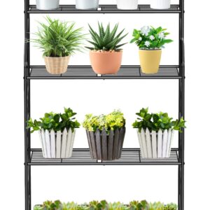 Kufutee 4 Tier Plant Stand Rack Indoor Outdoor Multiple Holder Shelf,Black