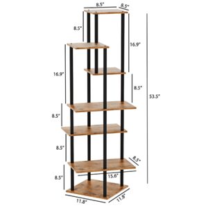 JEPRECO 53" Tall Plant Stand Indoor, 7-Tier Modern Plant Shelf, Corner Flower Pot Holder Organizer for Living Room Balcony Patio Garden, Rustic Brown