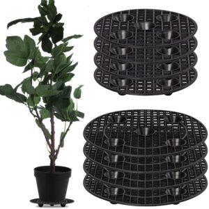 8pcs plant stand indoor outdoor, plant level pot elevator- 2 size plant riser holder plastic floor protector plant trivet, heavy planter holder for prevent rot and damage on patio & deck(7.9"&11.8" )